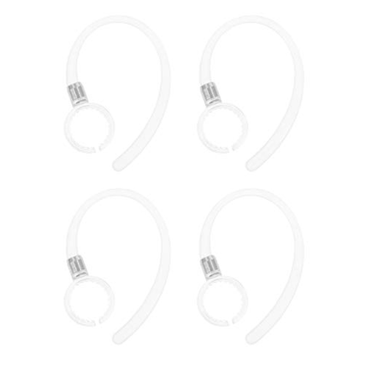 Rayker Replacement Earhook Compatible with Motorola Elite Flip HZ720 HX550 H19 H19txt H17 H19txt H525 H520 Boom 89605N Wireless Bluetooth Headset, Durable Plastic, 4 Pcs, Clear