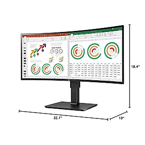LG 34BN770-B 34" 21:9 QHD UltraWide HDR10 IPS Monitor, Built-In-Speakers, TAA Compliant, Black