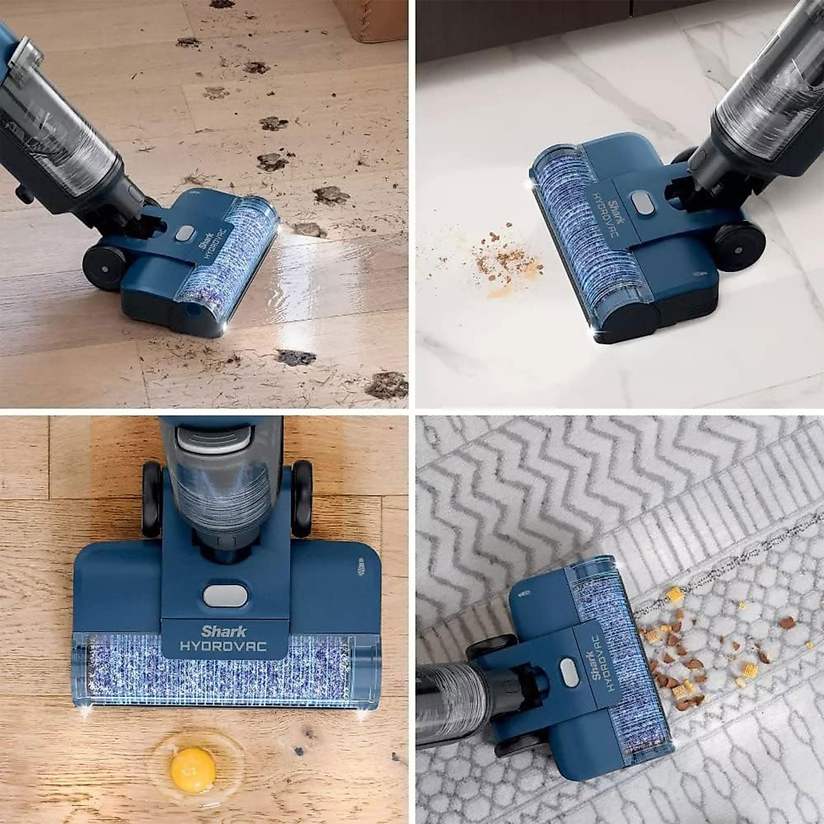 SHARK WD101 HydroVac XL 3-in-1 Vacuum, Mop & Self-Cleaning System for Multi-Surface Cleaning, Perfect Hardwood, Tile, Marble, Area Rug More, Corded, Navy (Renewed)