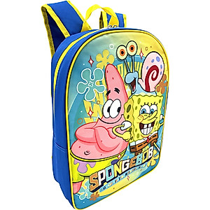 Ruz Sponge Bob 15" School Backpack (Blue-Yellow)