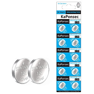 KaPonsec 321 SR616SW 1.5V Silver Oxide Watch Battery (10-Pack)