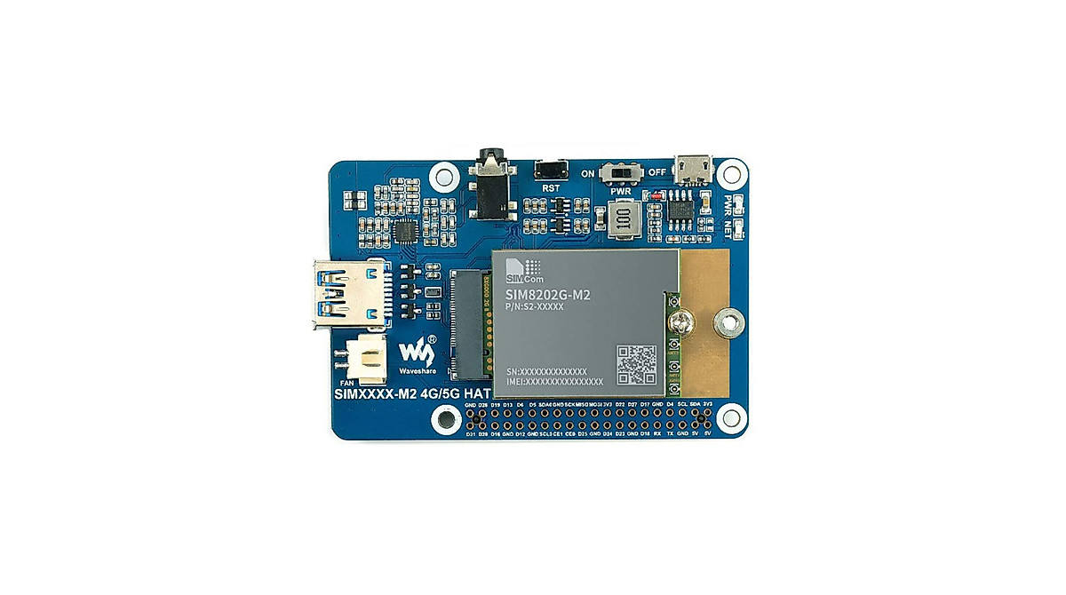 Coolwell Waveshare SIM8202G-M2 5G HAT with Antennas, Support 5G/4G/3G ...