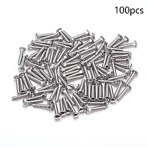 Yinpecly 100Pcs M6×30mm 1mm Pitch Length 304 Stainless Steel Round Domed Head Square Neck Carriage Bolts Silver Tone