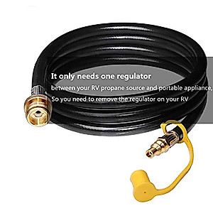 DOZYANT 12 Feet 1/4" Quick Connect RV Propane Hose Converter Replacement for 1 lb Throwaway Bottle Connects 1 LB Bulk Portable Appliance to RV 1/4" Female Quick Disconnect