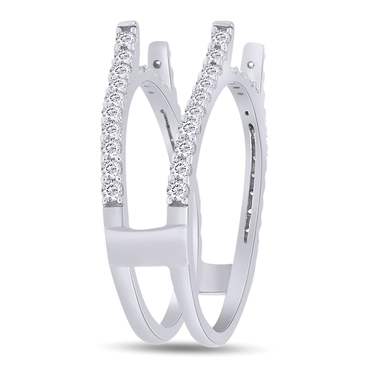 AFFY 1/2 Ct. Cathedral Ring Enhancer in 14K Gold Over Sterling Silver with Cubic Zirconia 0.5 Cttw Ring Size-8