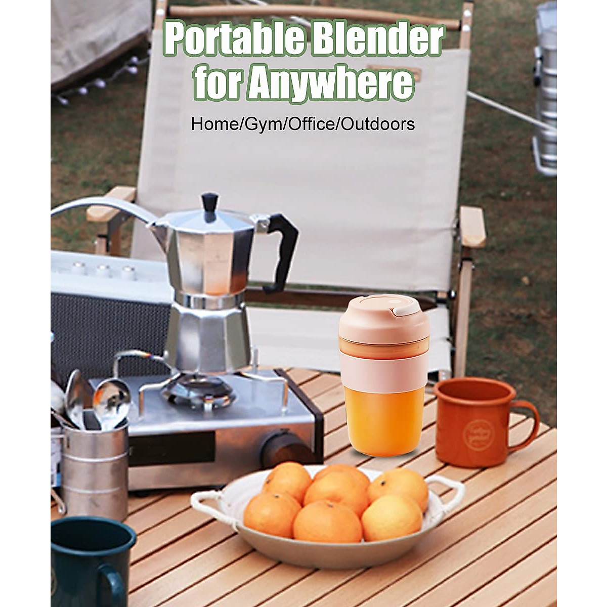 14Oz Mini Portable Blender for Shakes and Smoothies, Personal Size Blender for Traveling, Outdoor, Gym, Office, Rechargeable Mini Juicer Cup with Ice Cube Tray Included