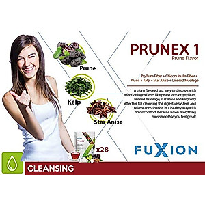 FuXion Prunex 1 Tea Instant Drink Mix - Colon Cleanse Detox for Optimal Intestinal Transit - 1 Pouch of 28 Sticks