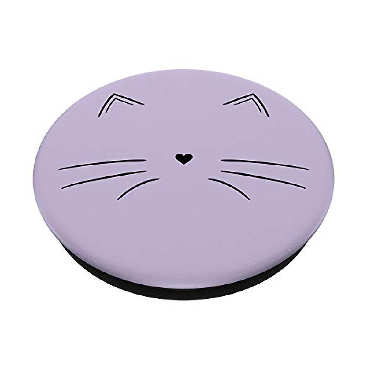Black Cat Face Light Pastel Purple PopSockets Swappable PopGrip