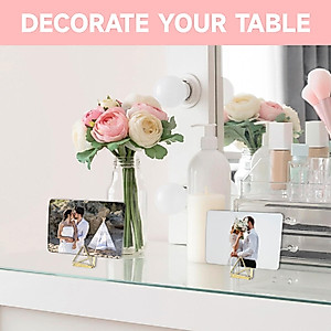 100 PCS Card Holders, Triangular Table Card Holders, Table Top Thick and Sturdy Photo Holders, Mini Business Card Holders, Place Cards for Party, Anniversary, Banquet, Holiday Decoration (Gold)