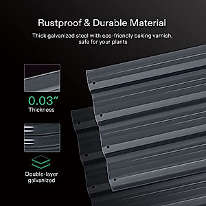 VIVOSUN 7 ft. Galvanized Raised Garden Bed, Oval Wave-Shaped Metal Planter Box to Grow Flowers, Vegetables and Herbs for Outdoor Gardening, Gray