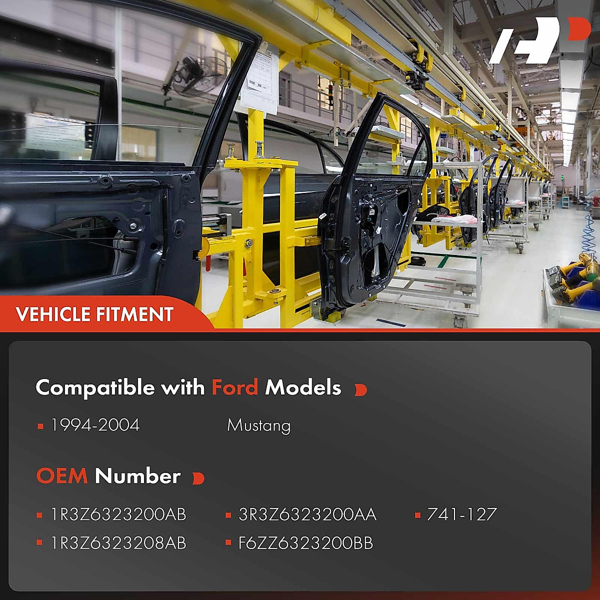 A-Premium Power Window Regulator and Motor Assembly Replacement for Ford Mustang 1994-2004 Front Right Passenger Side