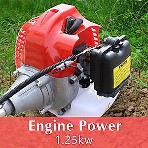 Handheld Tiller Cultivator, 42.7CC 2 Stroke Gas Powered Yard Garden Farm Tilling Tool,Mini Weeding Tilling Tool Gas Powered Engine