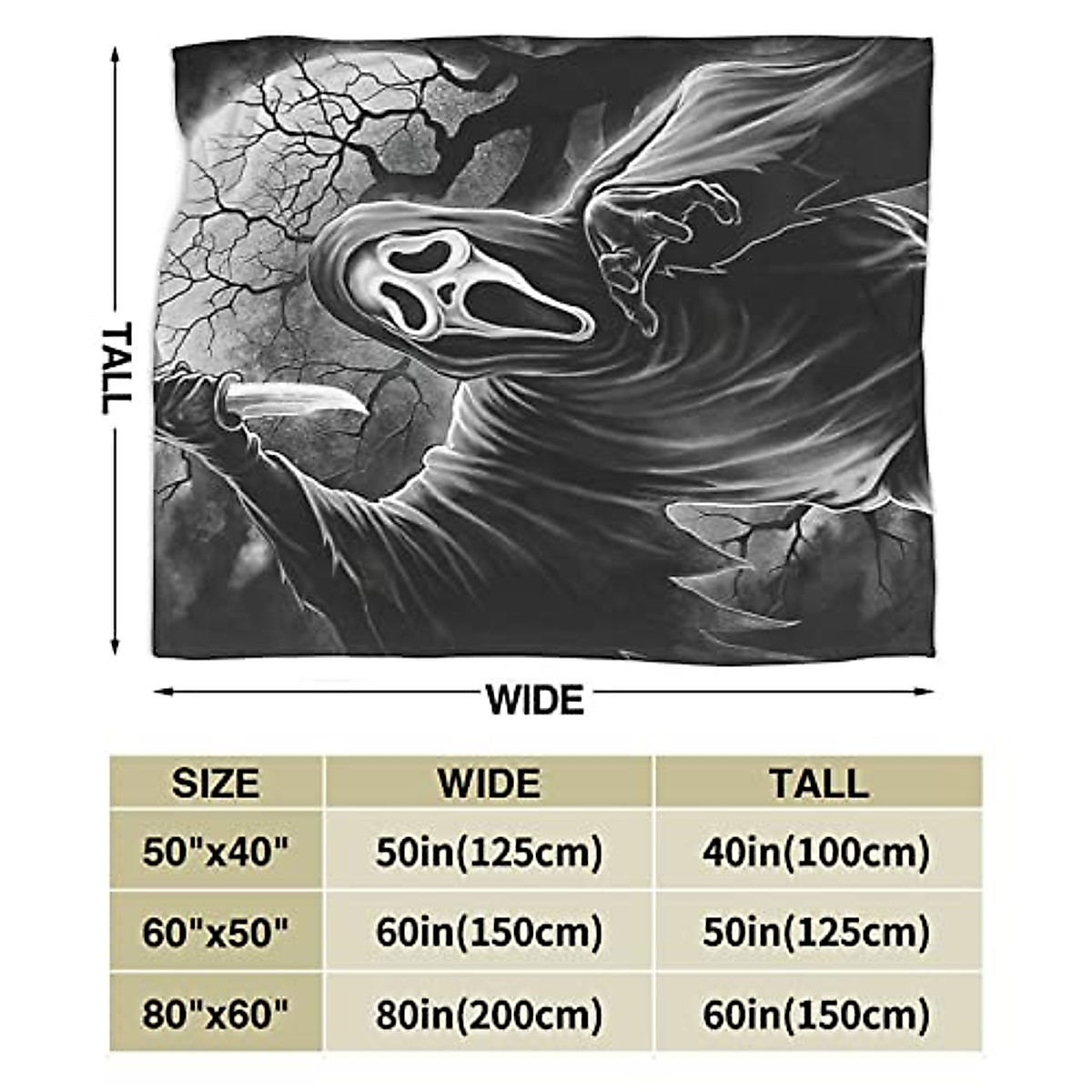 Halloween Horror Movie Blanket,Ultra-Soft Throw Blanket Air Conditioner Sofa Warm Blanket,Micro Fleece Light Weight Blanket50 x40