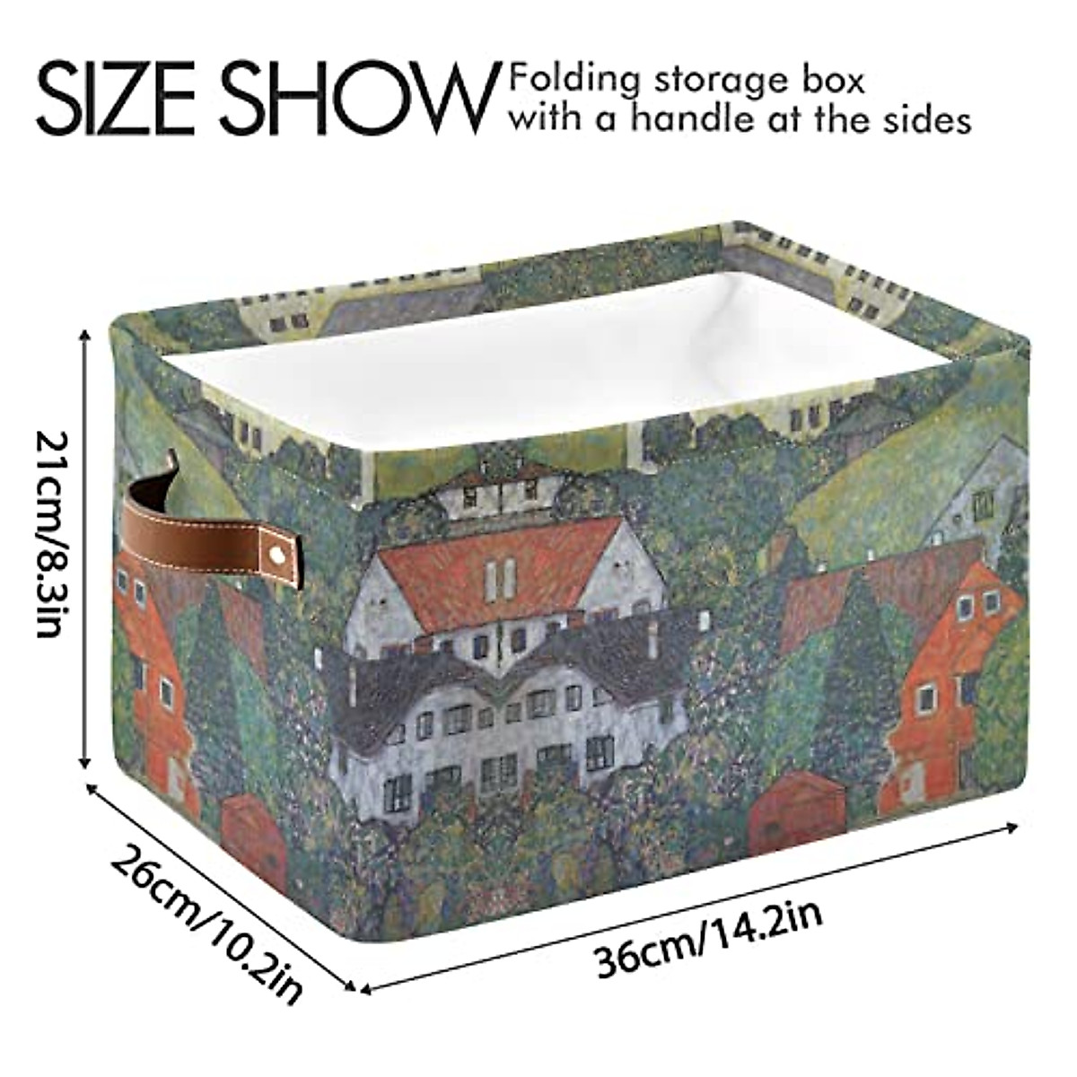 AHOMY Storage Basket Art Wall by Gustav Klimt Cube Storage Bins Organizer Bag with Handle 2-Pack