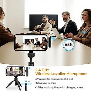 Jassco Wireless Lavalier Microphone for Android USB C Phone, Noise Reduction Lapel Mic Clip with Charging Case Recording, YouTube, Facebook LiveStream, Vlog, TikTok (No APP or Bluetooth Needed), DX01