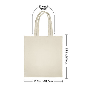 E&EY Canvas Tote Bag Blank Reusable Bag for Shopping DIY Crafts Book School Promotion (1 Pack)