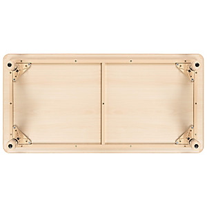 EMMA + OLIVER 23.625" W x 47.25" L Natural Plastic Adjustable Activity Table-School Table for 6