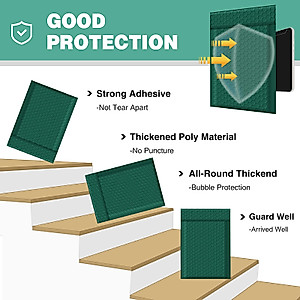 Famagic Bubble Mailers 4x8 Inch 50pc Ultramarine Green Shipping Bags, Chic Packaging Bags For Small Business, Colored Padded Mailing Envelopes, Opaque Matte Self Seal Bubble Poly Mailers Bulk #000