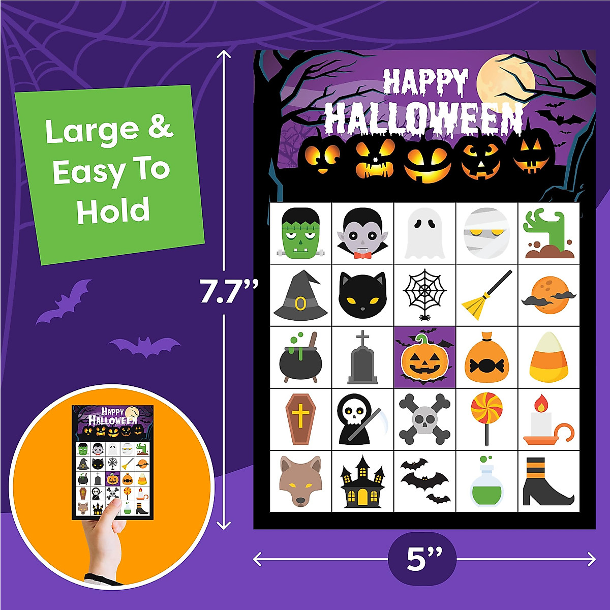 Halloween Games For Kids Party - Halloween Bingo - Fun Game For Up To 30 Players - Halloween Kids Crafts - Halloween Crafts - Halloween Party Games For Kids - Halloween Game - Halloween Kids Games