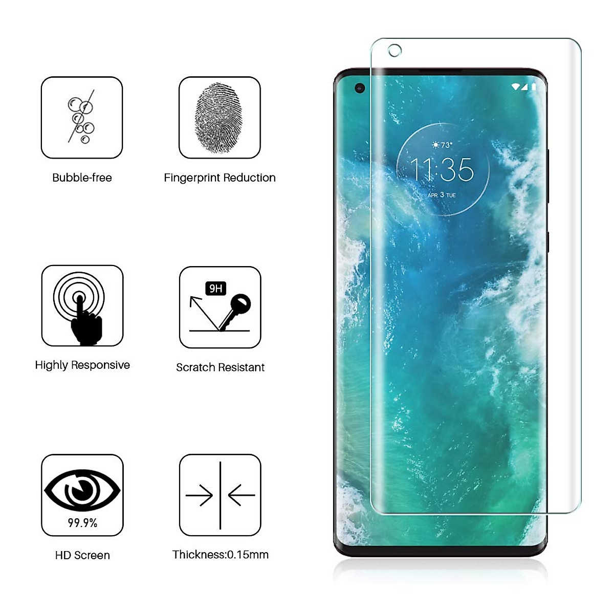 MP-MALL 3-Pack Screen Protector Designed for Motorola Moto Edge Plus, Motorala Edge+, Self Healing Flexible TPU Film HD Clear