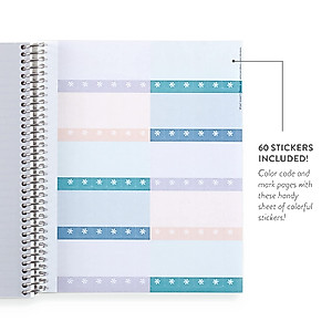 Erin Condren 7" X 9" Spiral Bound College Ruled Notebook - Star Wars Watercolor Leia, 160 Lined Page Note Taking & Writing Notebook, 80Lb Thick Mohawk Paper, Stickers Included