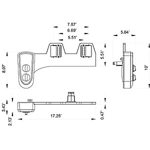 Bio Bidet ELITE 3 Bidet attachment, 17 1/4x8, White