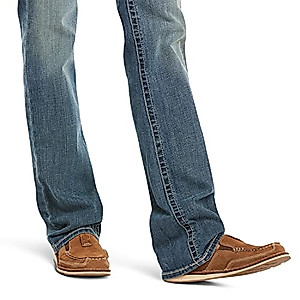 Ariat Female R.E.A.L. Mid Rise Stretch Icon Stackable Straight Leg Jean Rainstorm 30