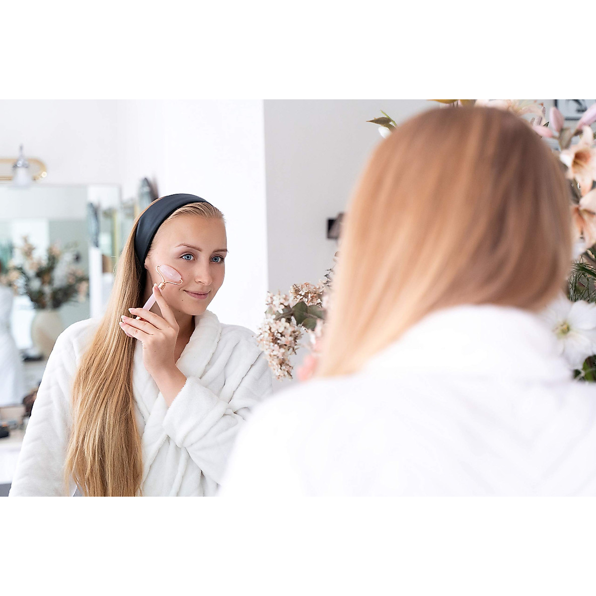 Celestial Silk Spa Headband 100% Mulberry Silk Adjustable Facial Headband for Women - Use for Washing Face, Skincare, Makeup – Silk Beauty Hairband Perfect for Thick or Curly Hair (Black)