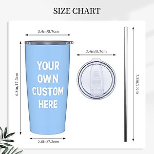 Personalized Coffee Tumbler with Text Custom Tumbler Cups with Straw Custom Stainless Steel Coffee Mug Travel Custom Travel Cups Personalized