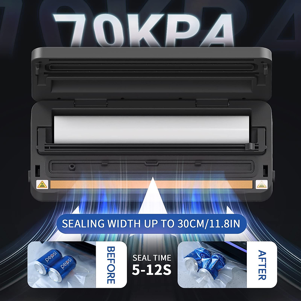 ALACRIS Vacuum Sealer Machine, Professional Full Automatic Food Sealer with LED Indicator and Dry & Moist Modes, Food Saver Vacuum Sealer Air Sealing System Preservation with Starter Kits and Cutter