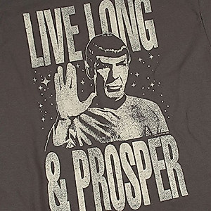 Star Trek Live Long & Prosper T Shirt & Stickers (XXXX-Large) Charcoal