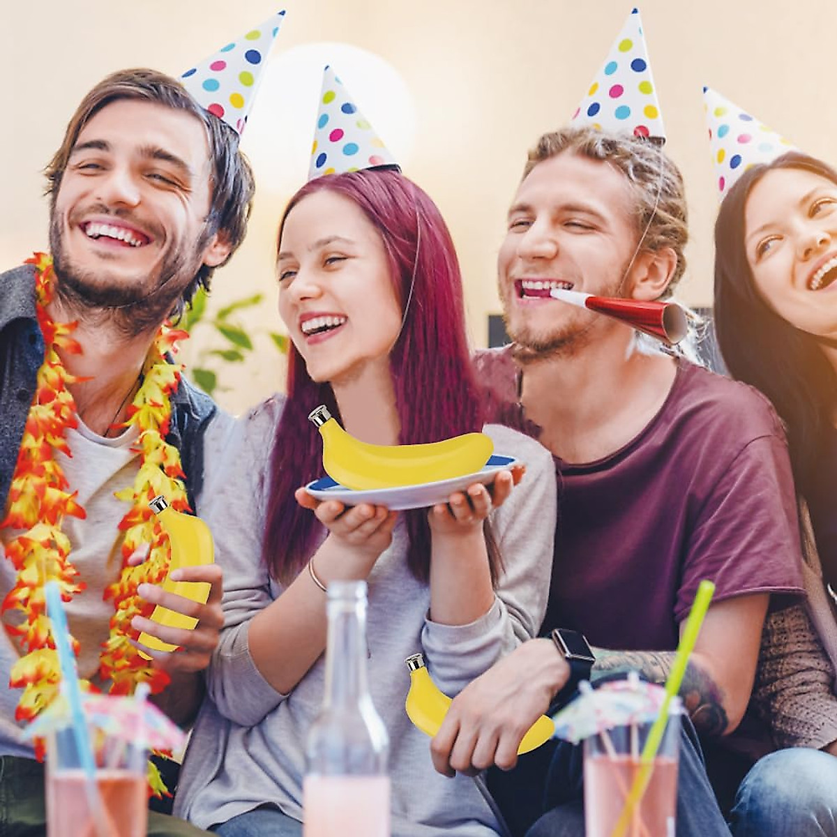 Joyzan Pocket Hip Flask, Stainless Steel Leak Proof Funnels Banana Shaped Portable Alcohol Whiskey Rum Vodka Drink Bottle Wine set Liquor Men Traveling Fishing Hunting Hiking Camping Women Gift 5oz