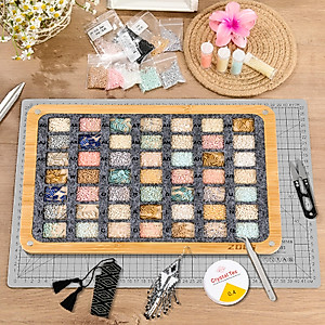 ZDLS Bead Storage Solutions,Wooden Bead Storage Organize with Lid,Bead Sorting Tray-Size M