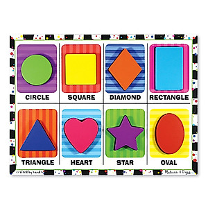 Melissa & Doug Shapes Wooden Chunky Puzzle (8 pcs) - FSC Certified