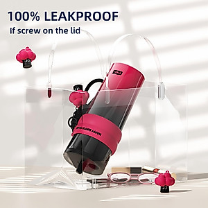 SDGA+ 24 OZ Insulated Leak Proof Tumbler with Lid and Straw, Stainless Steel Coffee Travel Mug for Hot and Cold, Reusable Portable Water Bottle, Metal Thermal Cup Gift for Women, Black and Pink