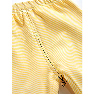 Teach Leanbh Newborn Baby 3 Pack Footed Pants Cotton Embroidery Pringting Casual Leggings 0-12 Months (6-12 Months, Giraffe)