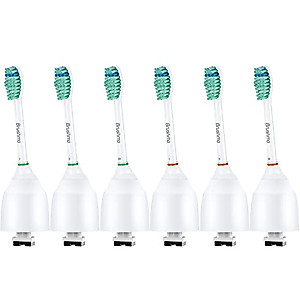 Replacement Toothbrush Heads for Philips Sonicare E-Series HX7022/66, 6 Pack, Fits Sonicare Essence, Xtreme, Elite, Advance, and CleanCare Electric Toothbrush with Hygienic caps by Brushmo