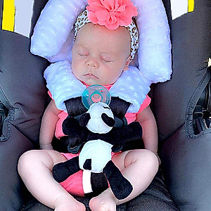 Baby Head Support Cushion, Newborn Baby Pillow Sleep Cushion Body Soft Baby Stroller Support Car Seat Head Baby Head Support and Strap Covers Baby Headrest and Carseat Neck Cover Car Seat Head Hugger