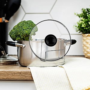 YiePhiot Crock Pot Lid Holder, Slow Cooker Lid Holder, Lid Pocket Slow Cooker Lid Holder, Stainless Steel Lid Holder, Make Sure the Lid Does Not Touch the Table Top(2 PACK)