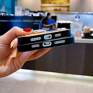 Topwin iPhone 13 Pro Max 6.7'' Kickstand Case - Bling Glitter Marble Pearl, Elegant Rhinestone Diamond (Rose Gold)