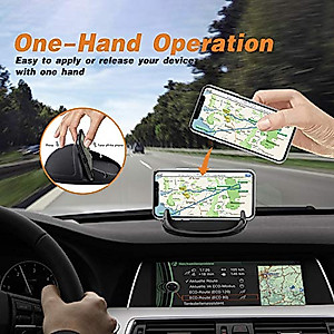 Loncaster Car Phone Holder, Car Phone Mount Silicone Car Pad Mat for Various Dashboards, Slip Free Desk Phone Stand Compatible with iPhone, Samsung, Android Smartphones, GPS Devices and More, Black
