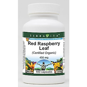 Red Raspberry Leaf (Certified Organic) - 450 mg (100 Capsules, ZIN: 518667) - 2 Pack
