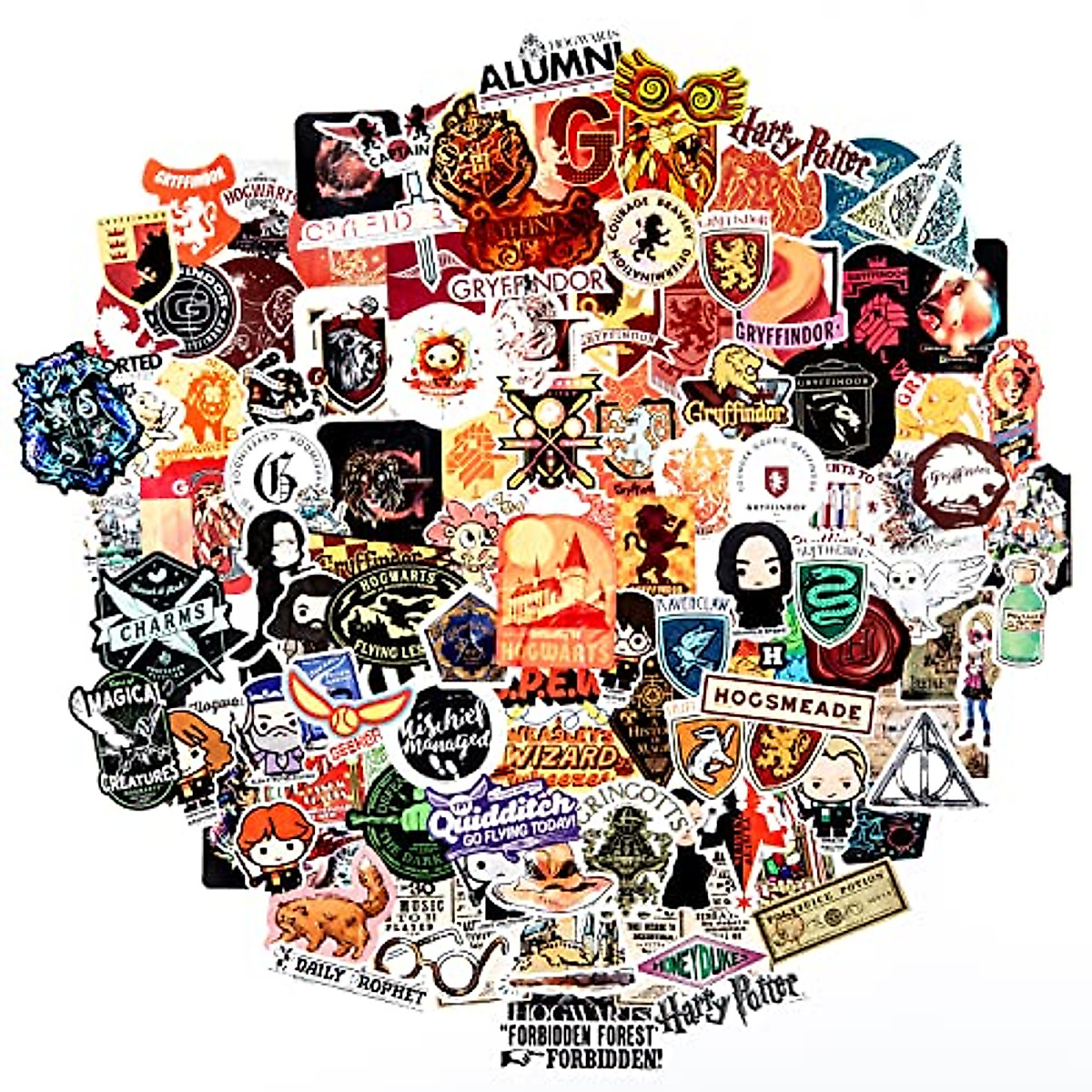 Conquest Journals Harry Potter Gryffindor Vinyl Stickers, Unique Stickers Including Holograms, Waterproof and UV Resistant, Great for All Your Gadgets (120 Pack Variety Bundle)