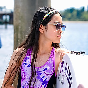 FROG SAC 4 Adjustable Braided Headbands for Girls, Rainbow Tie Dye Braid Hair Bands for Kids, Cute Girl Stretch Elastic Fashion Accessories for Children, Easter Basket Stocking Stuffers