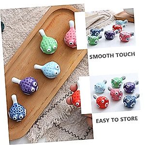 HEMOTON 6pcs Puffer Fish Chopstick Rest Ceramic Spoon Decorative Chopstick Rest Paint Brush Holder Household Decor Chopsticks Stand Pillow Decor Japanese Decor Modeling Ceramics
