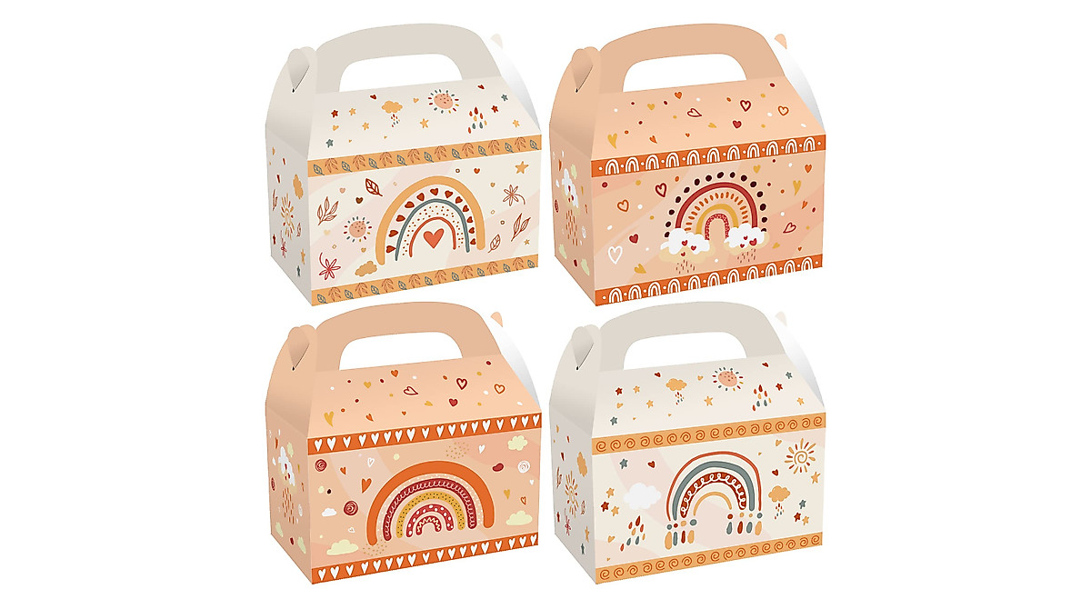 CIEOVO Boho Rainbow Gift Boxes - 24 Pack for Parties & Celebrations