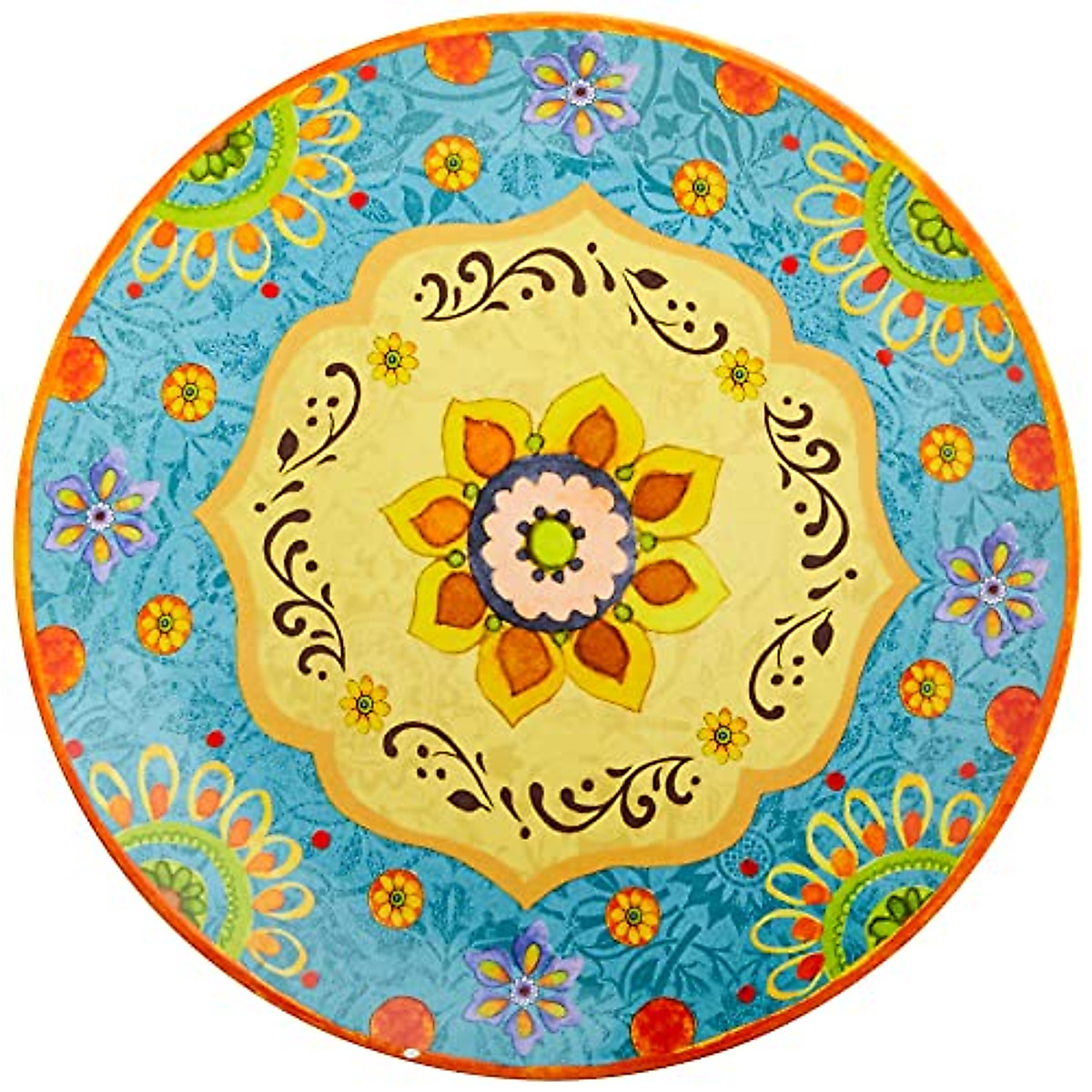 Certified International Tunisian Sunset 9" Dinner Plates, Set of 4, 10.5", Multicolor