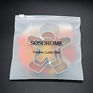 3 Piece Gingerbread Man Cookie Cutter Set, Christmas Shape Cookie Cutters Molds - 2.2 Inch, 3 Inch, 4.5 Inch