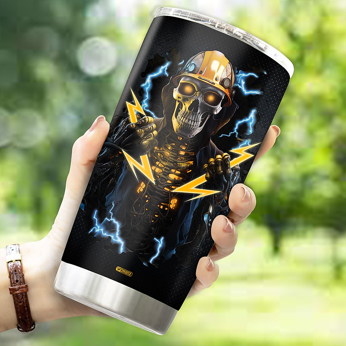 WONWIX Tumbler Gifts for Electrician Men Women 20oz Stainless Steel Insulated Travel Mug Coffee Cup Thermos Electricians Gift for Dad Mom Husband Wife Christmas Birthday Valentine Mothers Fathers Day