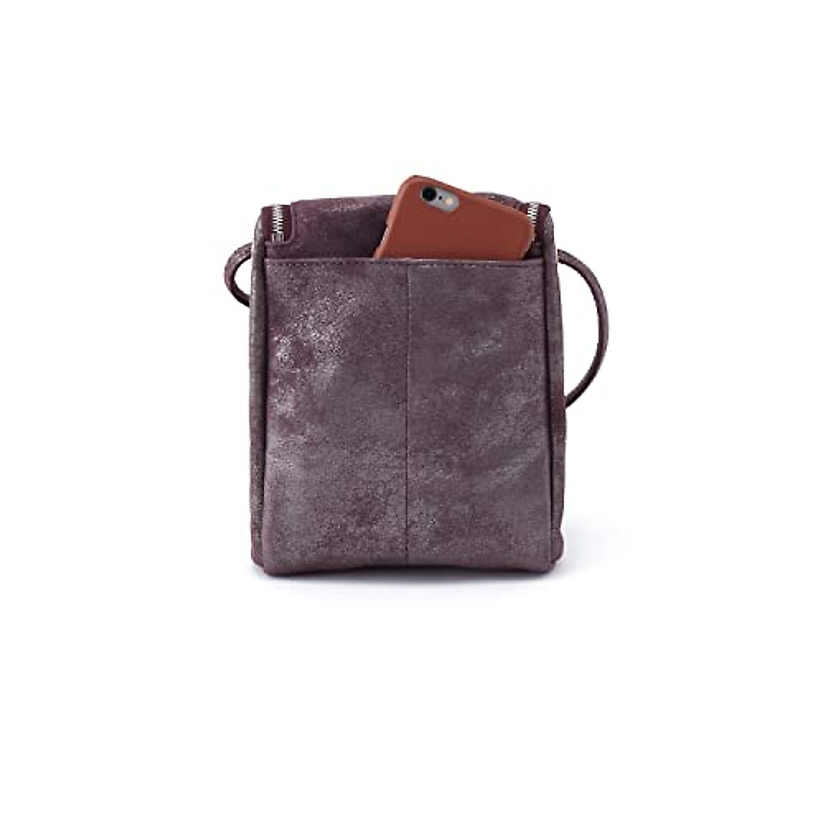 HOBO Fern Stylish Bag for Women - Leather Construction with Top Zip Closure, Printed Lined Interior, and Adjustable Crossbody Strap Bag Plum Graphite One Size One Size